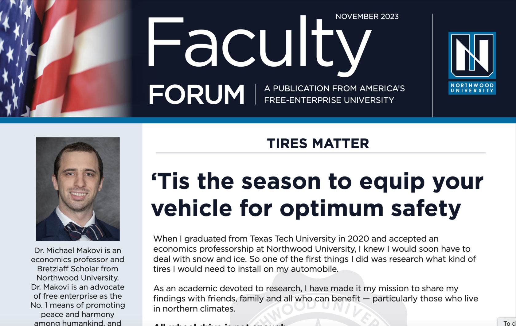 Faculty Forum highlights Northwood experts - Northwood University